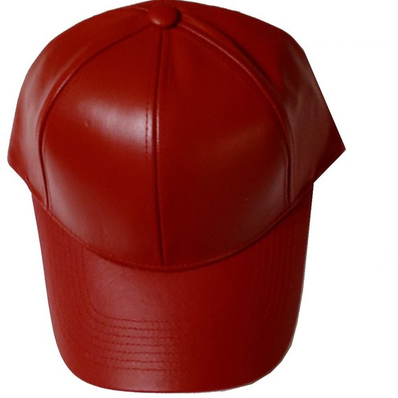 Luxury Headwear | Accessories | Red Leather Cap | Poshmark